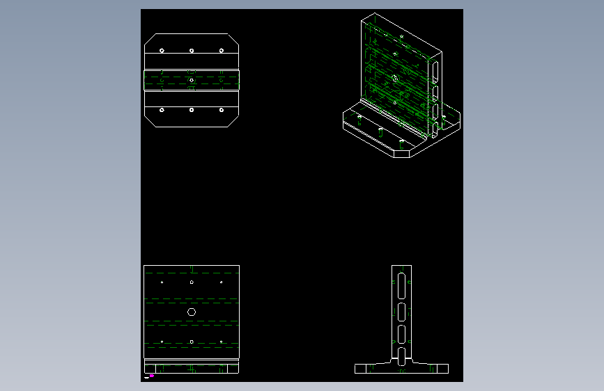 雙面基座1906-2D多系列多零件图纸模型_AotuCAD dxf_模型图纸下载 – 懒石网