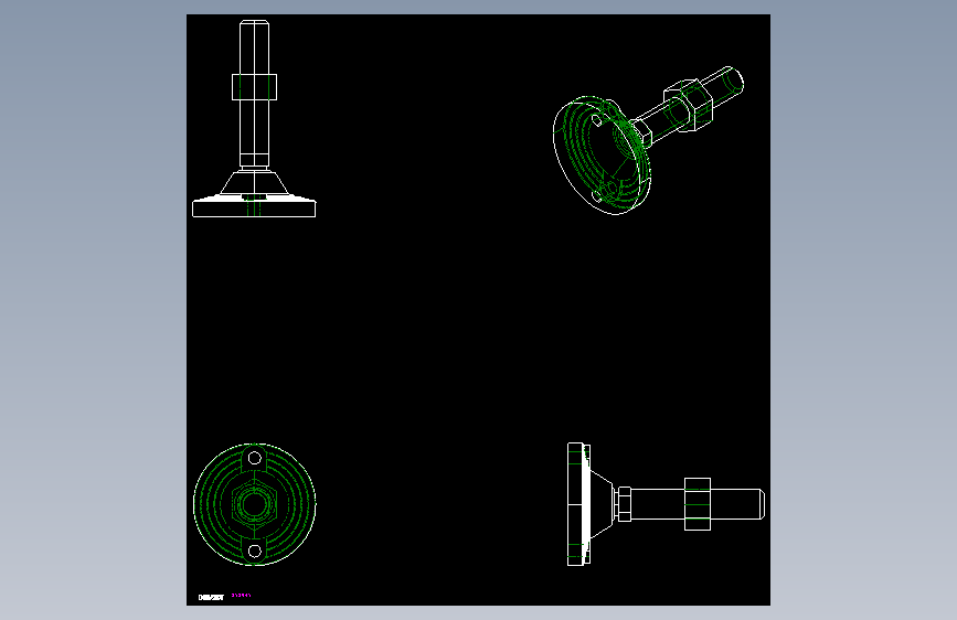水平調整腳座LVF125B-2D多系列多零件图纸模型_AotuCAD dxf_模型图纸下载 – 懒石网