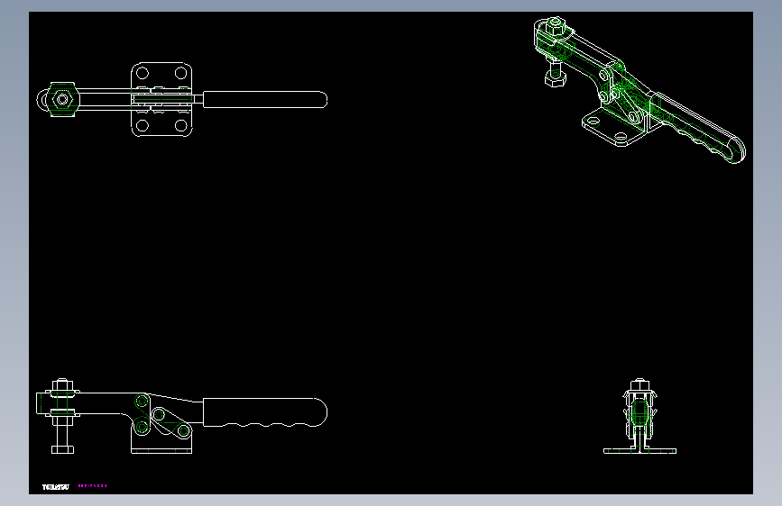 水平式夾鉗SSP(O)-2D多系列多零件图纸模型_AotuCAD dxf_模型图纸下载 – 懒石网