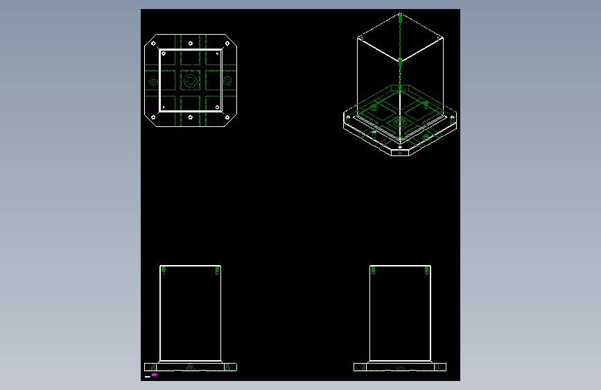 四面基座1908-2D多系列多零件图纸模型_AotuCAD dxf_模型图纸下载 – 懒石网