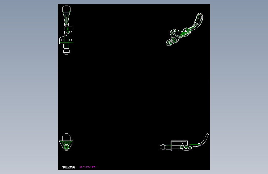 推拉式夾鉗SSP(F)-2D多系列多零件图纸模型_AotuCAD dxf_模型图纸下载 – 懒石网