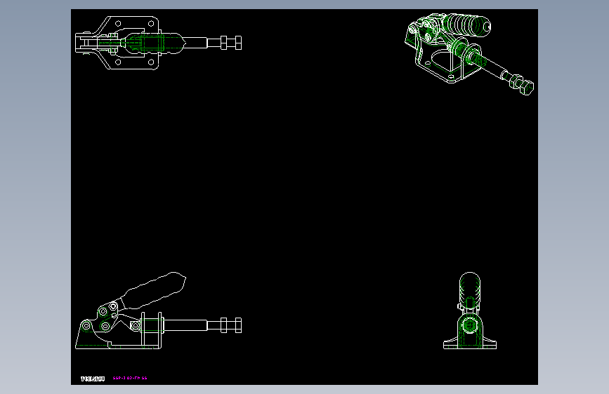 推拉式夾鉗SSP(G)-2D多系列多零件图纸模型_AotuCAD dxf_模型图纸下载 – 懒石网