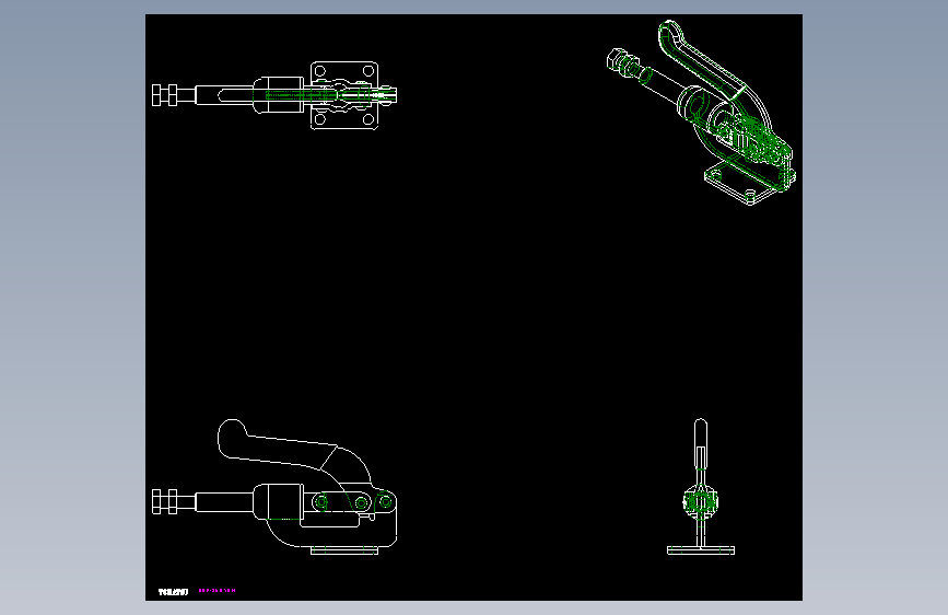 推拉式夾鉗SSP(I)-2D多系列多零件图纸模型_AotuCAD dxf_模型图纸下载 – 懒石网
