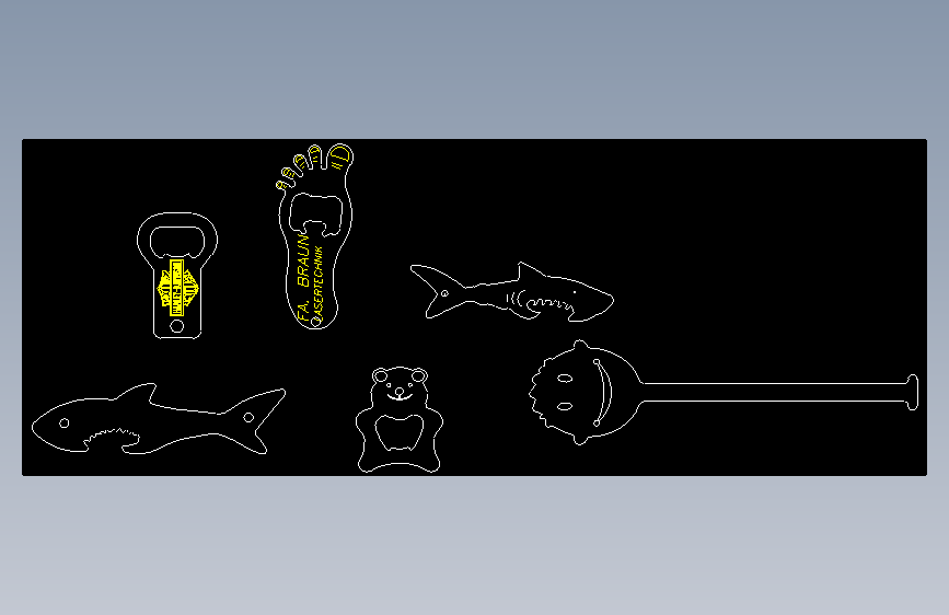 2D-开瓶器_AotuCAD dxf_模型图纸下载 – 懒石网