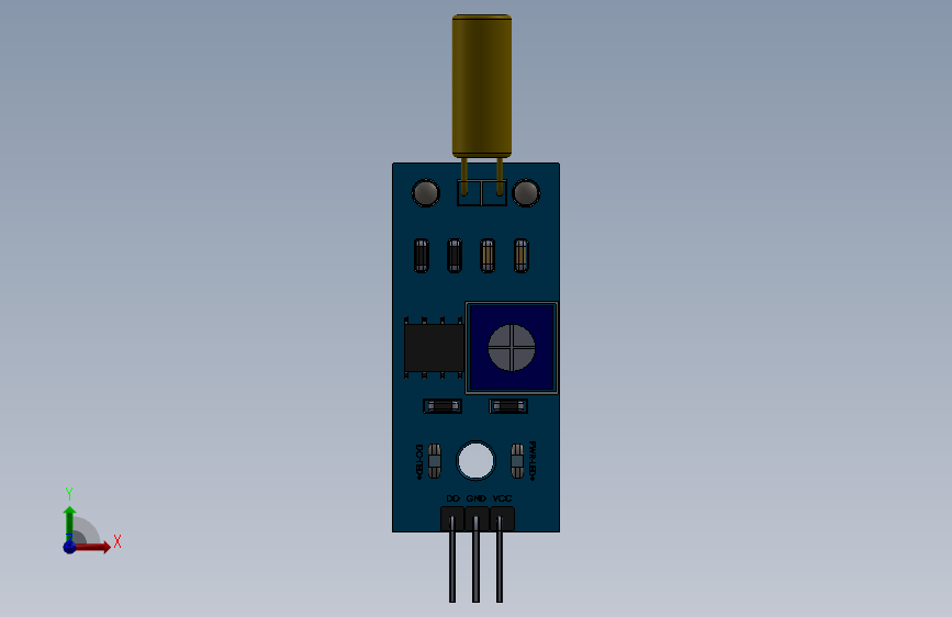 振动传感器SW-520+D_SOLIDWORKS 2018_模型图纸下载 – 懒石网