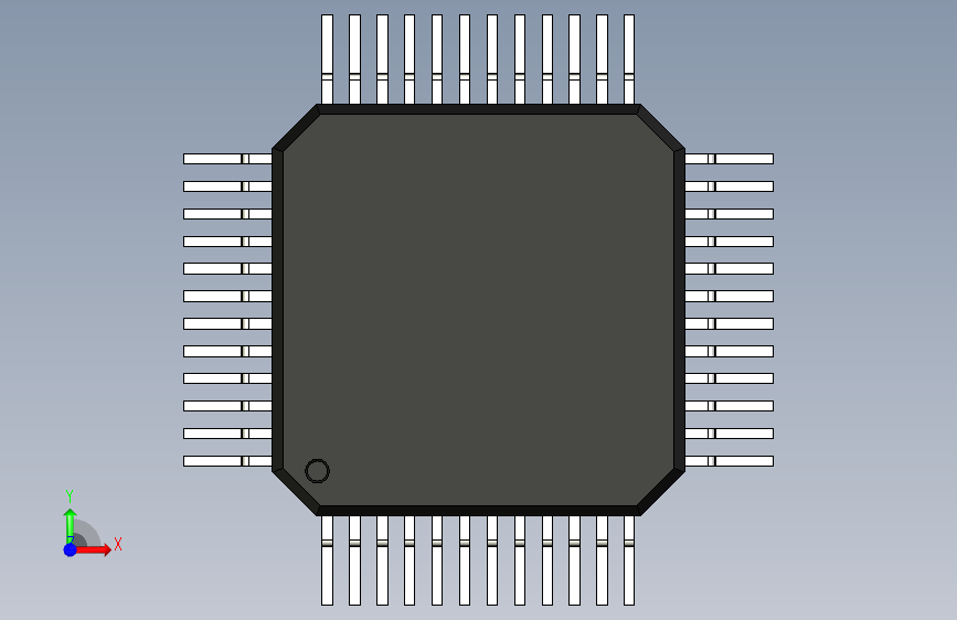元器件3D封装QFP48_FPT-48P-M16157_STEP_模型图纸下载 – 懒石网