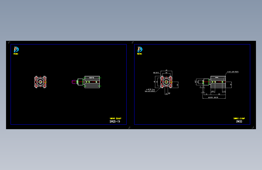 SWING 摆动缸_AutoCAD 2000_模型图纸下载 – 懒石网
