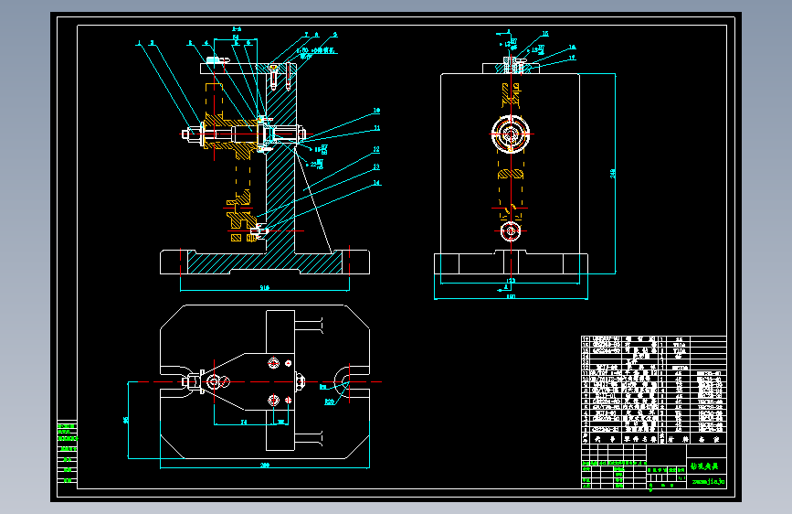 K068-杠杆(CA1340自动车床)（一）加工工艺及钻底部8孔夹具设计【含CAD图纸】_AutoCAD 2000_模型图纸下载 – 懒石网