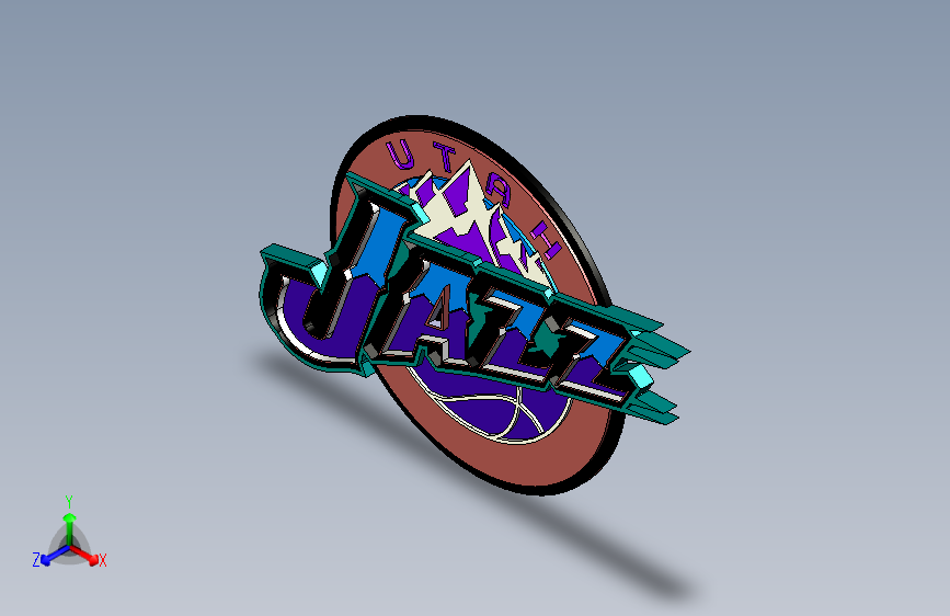 38-NBA球队logo Utah Jazz 2_STEP_模型图纸下载 – 懒石网