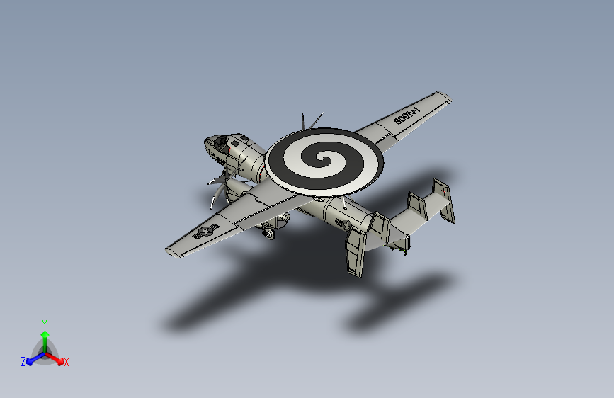 Z2426-2C鹰眼-预警机三维UG10.0带参_UG NX_模型图纸下载 – 懒石网