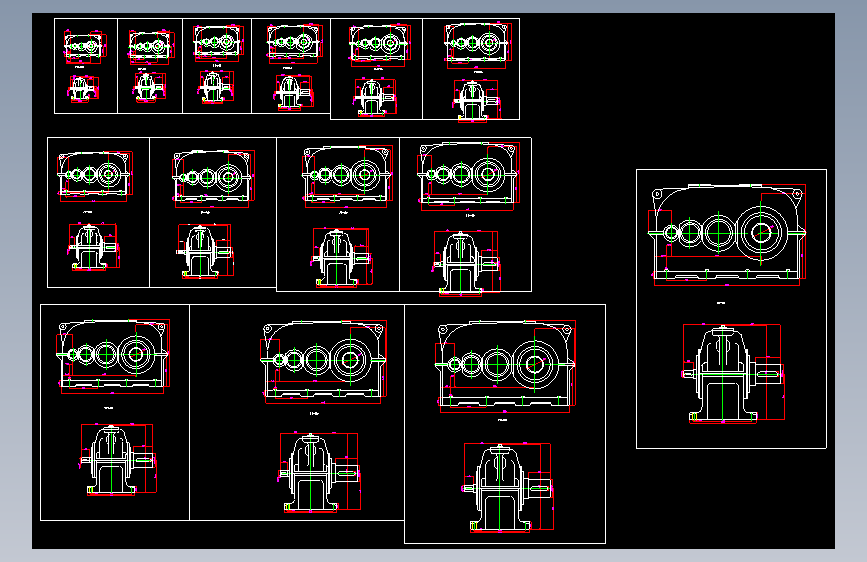 M6327-ZSY减速器全套外形图_AutoCAD_模型图纸下载 – 懒石网