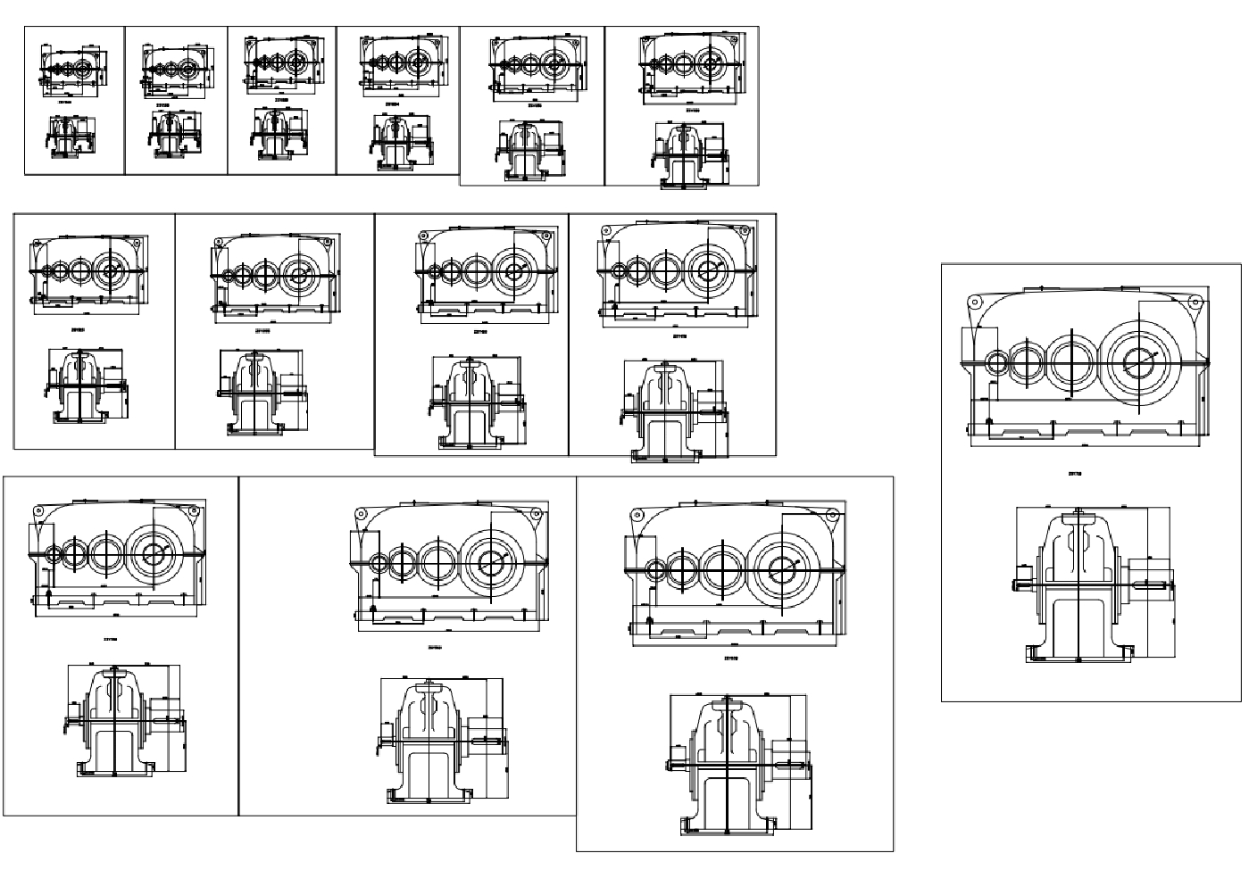 M6327-ZSY减速器全套外形图_AutoCAD_模型图纸下载 – 懒石网