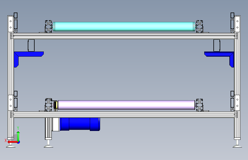 W3039-双层滚筒线上层无动力下层动力（sw16可编辑+工程图）_STEP_模型图纸下载 – 懒石网