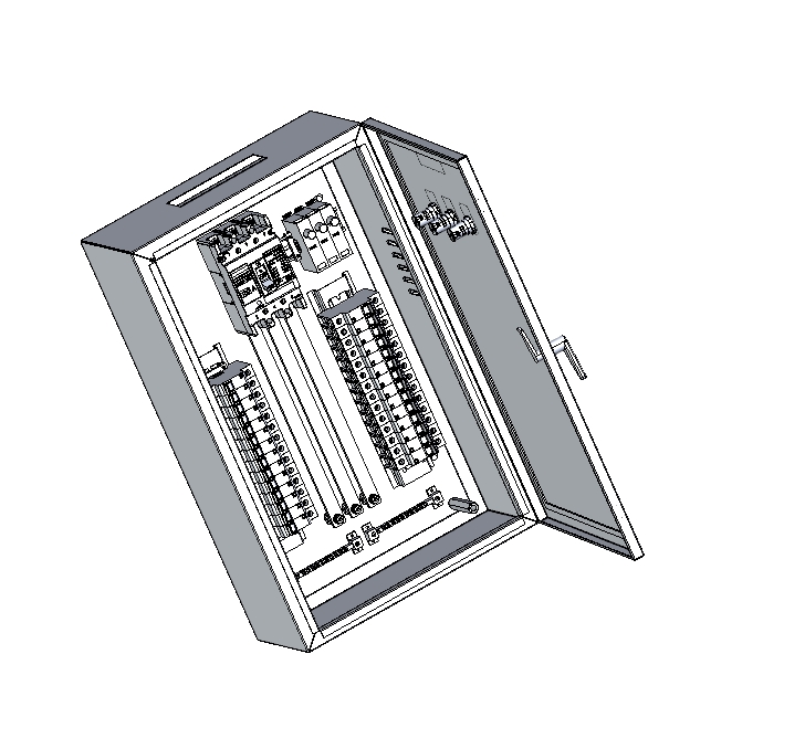 E0102-电箱电柜配电柜模型三维UG10.0无参_STEP_模型图纸下载 – 懒石网