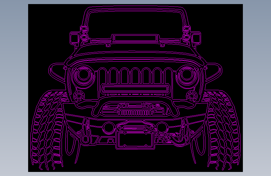 jeep-wrangler-jk-silhouette-front激光切割2D图_AotuCAD dxf_模型图纸下载 – 懒石网