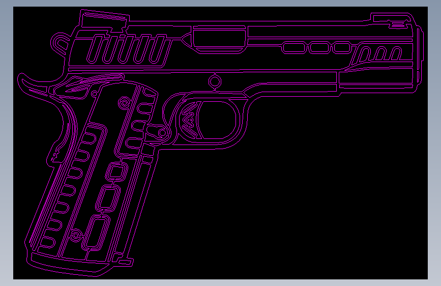 colt-1911-silhouette激光切割2D图_AotuCAD dxf_模型图纸下载 – 懒石网