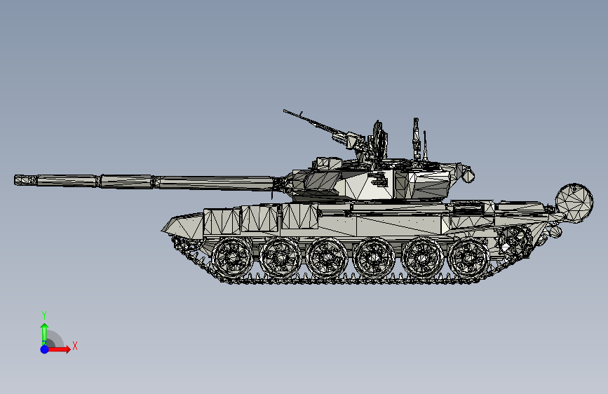 Y2942-坦克+战车+T90+stp+stl_STEP_模型图纸下载 – 懒石网