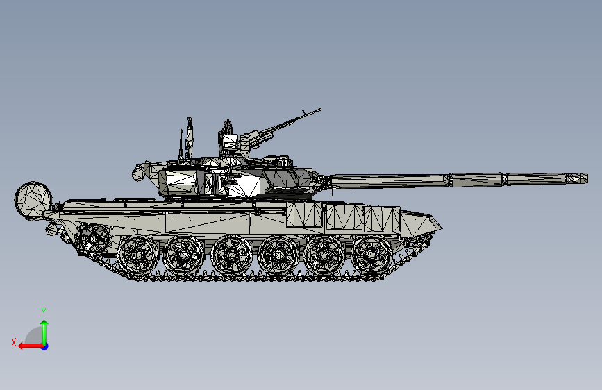 Y2942-坦克+战车+T90+stp+stl_STEP_模型图纸下载 – 懒石网