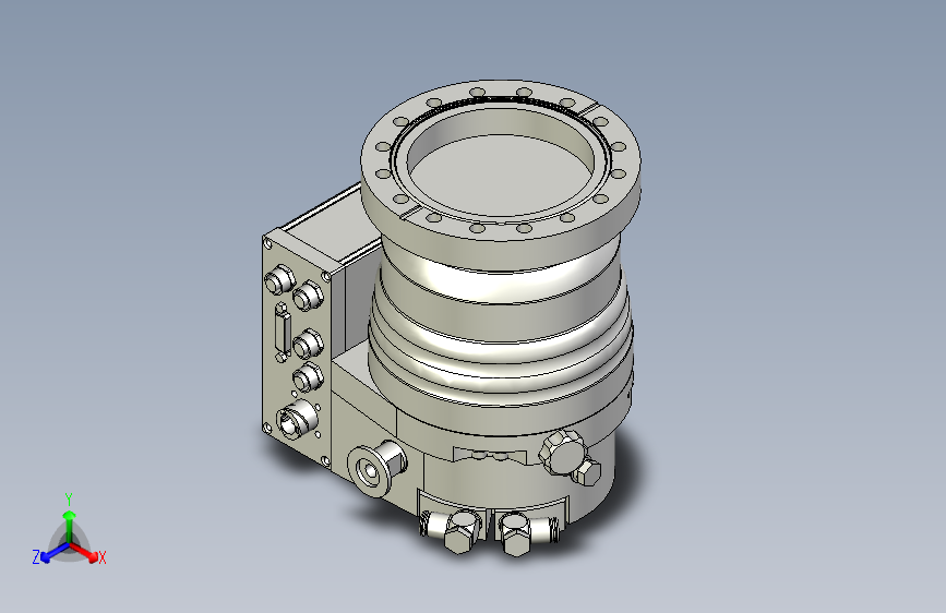 HiPace 300复合涡轮分子泵(普发真空第一个图50_Parasolid_模型图纸下载 – 懒石网
