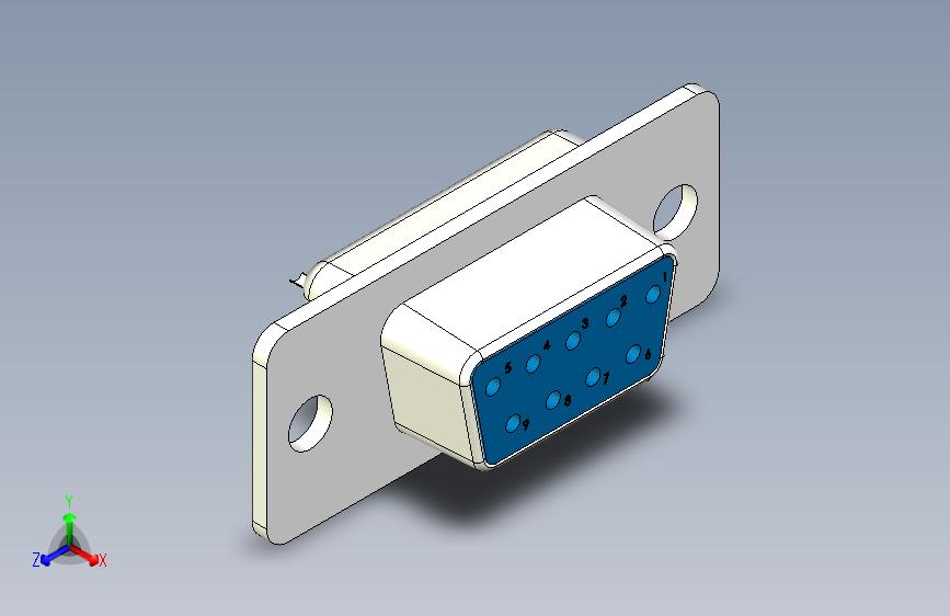 Y4480-接插件++connector-db9-female+SW+STP+STL_STEP_模型图纸下载 – 懒石网