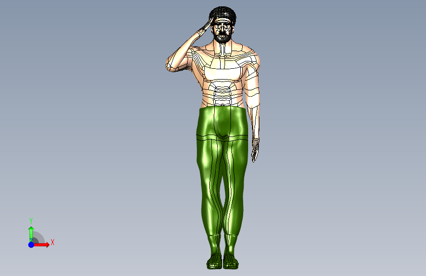 Y6836-人体模型+Salute+3dm+STP_STEP_模型图纸下载 – 懒石网