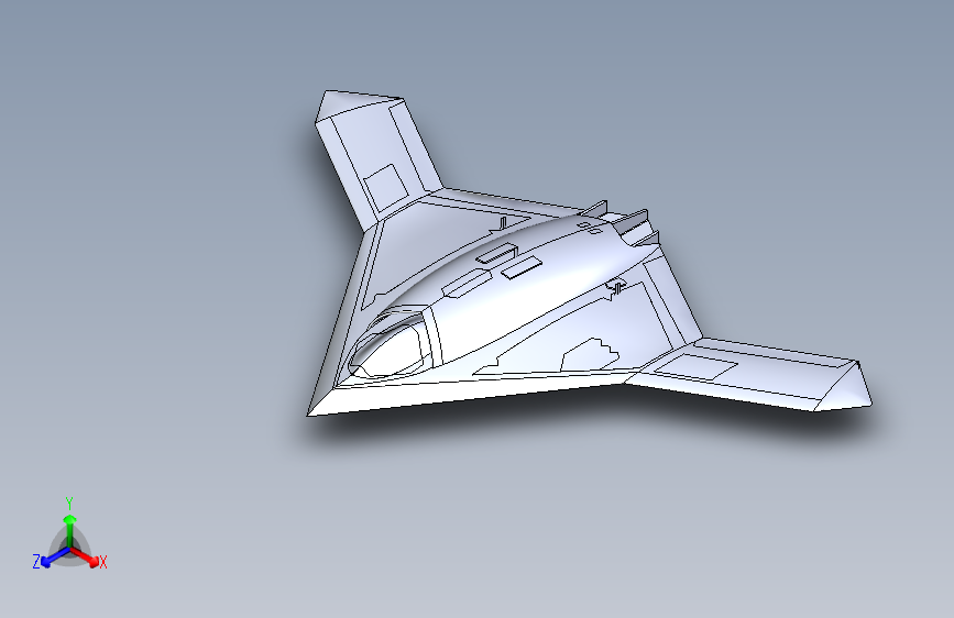 G01103-无人机+X-47B-无人机_STEP_模型图纸下载 – 懒石网