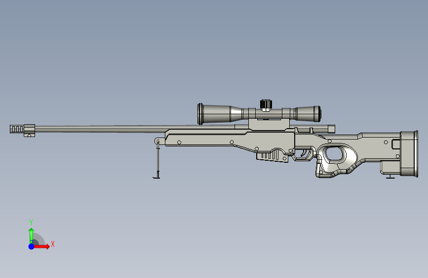 AWM狙击枪_STEP _模型图纸下载 – 懒石网