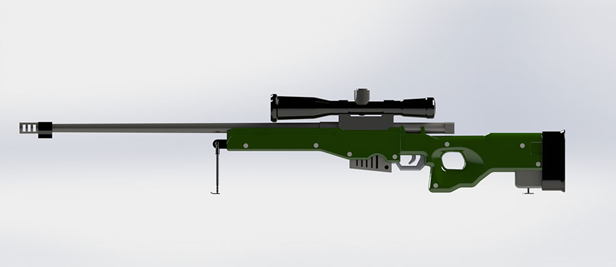AWM狙击枪_STEP _模型图纸下载 – 懒石网