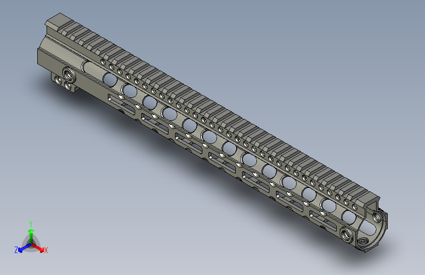 AR导轨15mm TMin4 SLR金属护木模型M4AR16 MK18_STEP_模型图纸下载 – 懒石网
