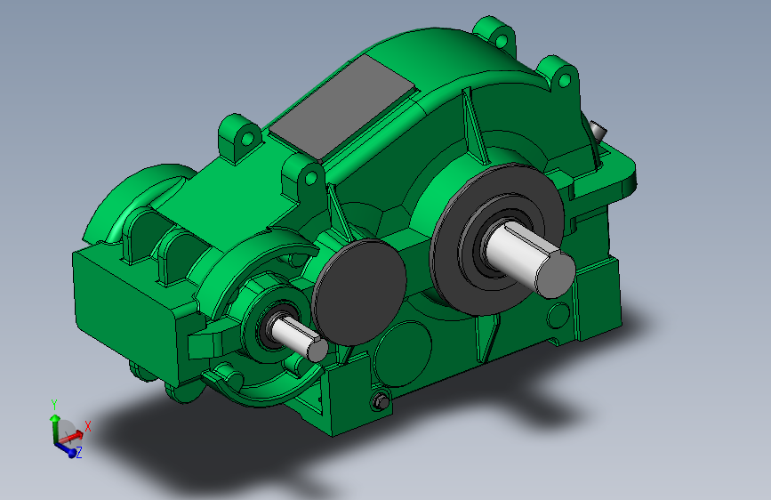 课程设计（通用）的齿轮箱设计模型_SOLIDWORKS 2023_模型图纸下载 – 懒石网