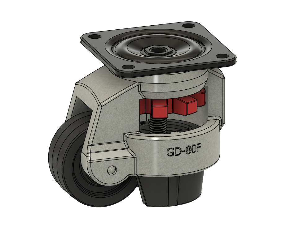 GD 80F（水平脚轮）_STEP_模型图纸下载 – 懒石网