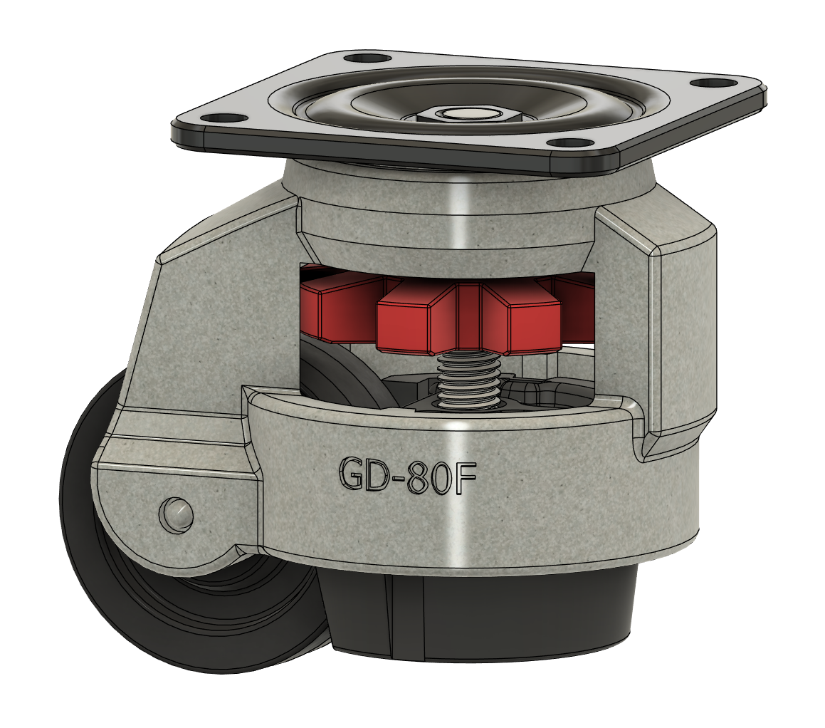 GD 80F（水平脚轮）_STEP_模型图纸下载 – 懒石网