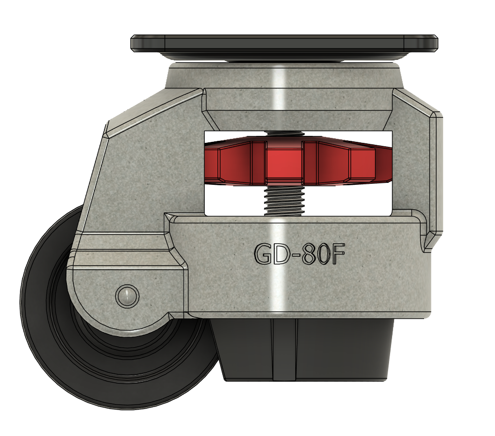 GD 80F（水平脚轮）_STEP_模型图纸下载 – 懒石网