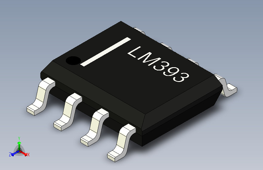 具有双路比较功能的LM393芯片-STEPIGES-_STEP_模型图纸下载 – 懒石网