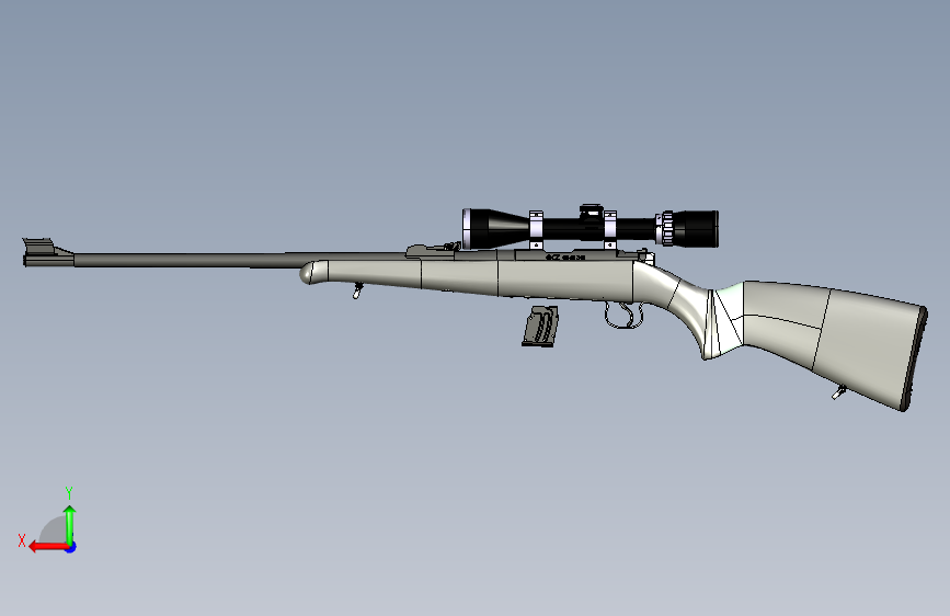 手枪左轮冲锋枪老式狙击步枪设计3D图纸cz-452-2e-zkm-1 2 STP IGS SW UG X_T_STEP_模型图纸下载 – 懒石网