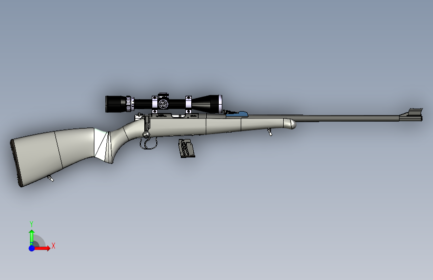 手枪左轮冲锋枪老式狙击步枪设计3D图纸cz-452-2e-zkm-1 2 STP IGS SW UG X_T_STEP_模型图纸下载 – 懒石网