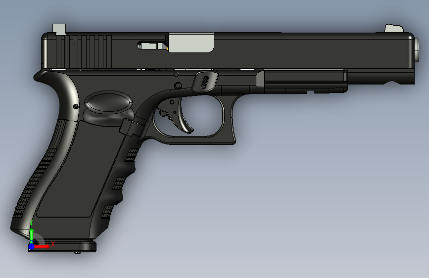 手枪左轮冲锋枪老式狙击步枪设计3D图纸glock-17-17l-34 SW IGS_IGES_模型图纸下载 – 懒石网