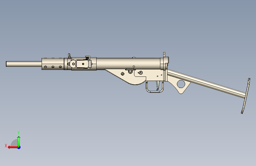 手枪左轮冲锋枪老式狙击步枪设计3D图纸mk-ii-sten-gun SW IGS_IGES_模型图纸下载 – 懒石网