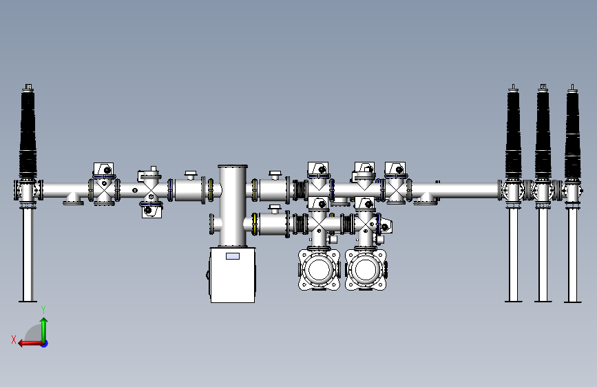 220KV GIS架构 变电站三维模型图_SOLIDWORKS 2023_模型图纸下载 – 懒石网