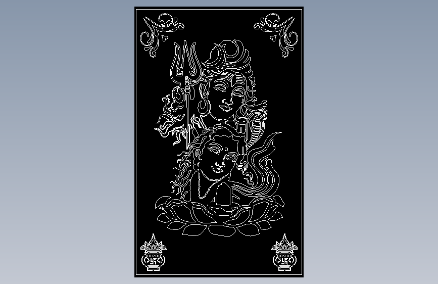 金属板Shiva Parvati框架设计_AotuCAD dxf_模型图纸下载 – 懒石网