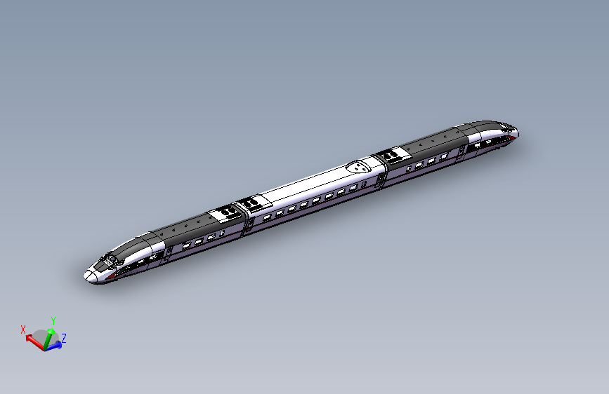 高铁 CR400AF动车组3编组高铁复兴号 火车_SOLIDWORKS 2017_模型图纸下载 – 懒石网