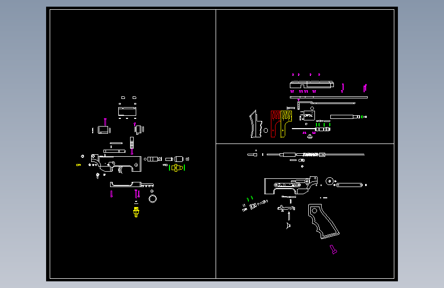 手枪_AutoCAD_模型下载 – 懒石网
