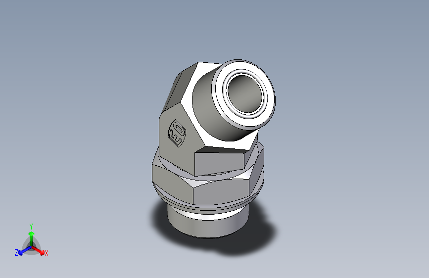 O Lok 45度外螺纹螺柱弯头12 16V4OMLOS_STEP_模型图纸下载 – 懒石网