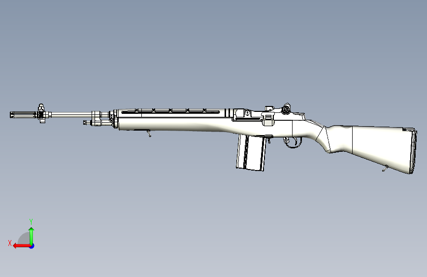 m14-7.62mm_STEP_模型图纸下载 – 懒石网