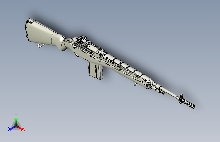 m14-7.62mm_STEP_模型图纸下载 – 懒石网