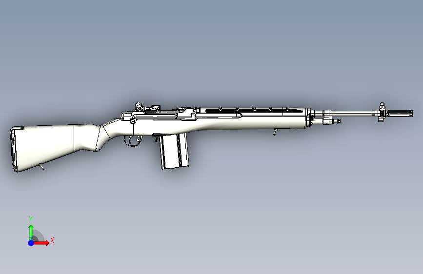 m14-7.62mm_STEP_模型图纸下载 – 懒石网