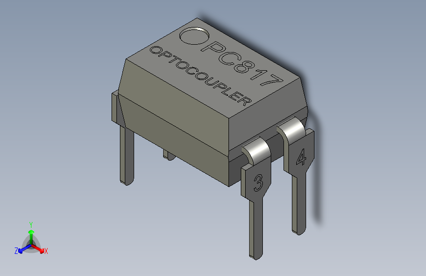 PC817 OPTOCOUPLER_STEP_模型图纸下载 – 懒石网