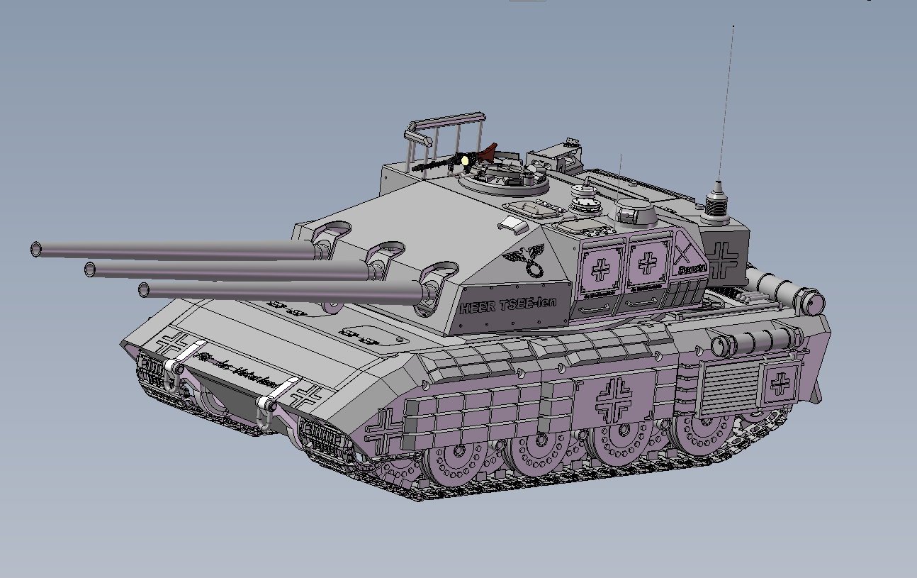 E100 坦克模型_SOLIDWORKS 2018_模型图纸下载 – 懒石网