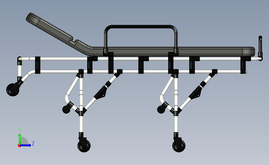 折叠担架病床模型3D图纸 INVENTOR设计_Inventor_模型图纸下载 – 懒石网