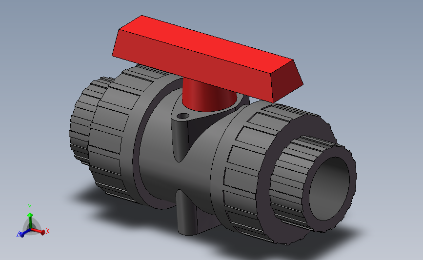 DN25-球阀PVC_SOLIDWORKS 2017_模型图纸下载 – 懒石网